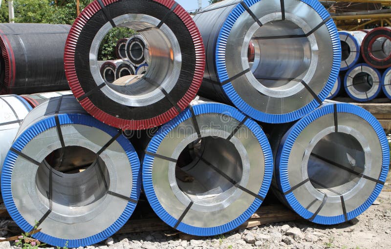 Rolled steel stock image. Image of metal, zincified, industry - 26474723