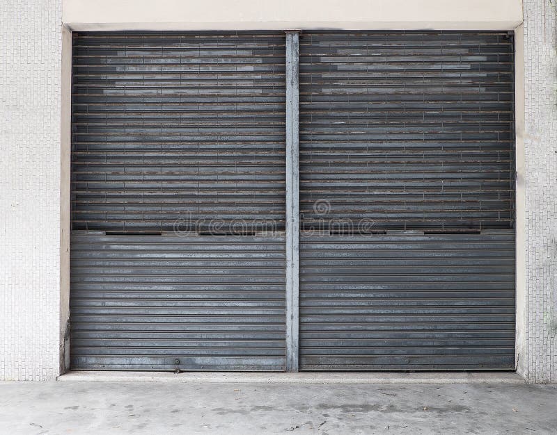 Rolled Steel Door with Rust on the Door Stock Photo - Image of shutter ...