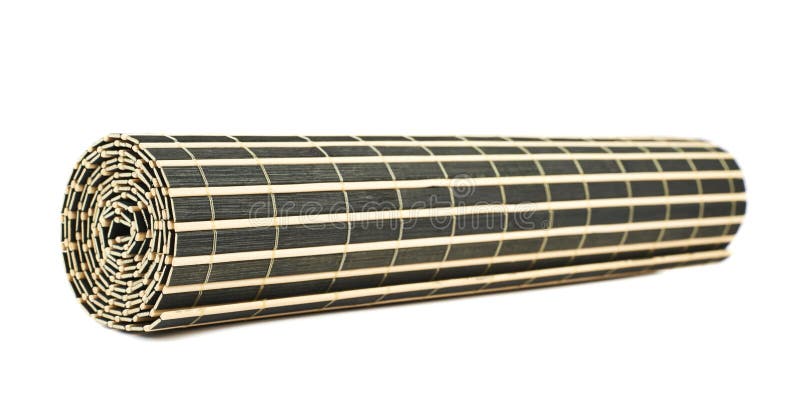 Rolled straw mat isolated stock photo. Image of reed - 37723400