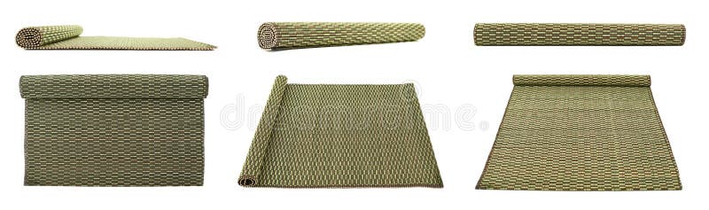Rolled straw mat isolated stock image. Image of roll - 44979609