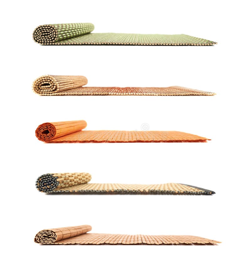 Rolled straw mat isolated stock photo. Image of chinese - 45812456