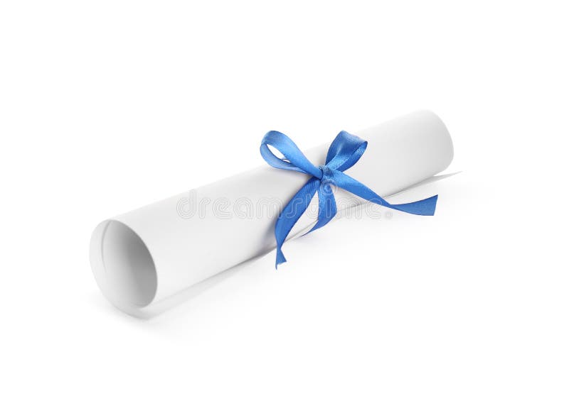 Rolled Diploma Blue Ribbon