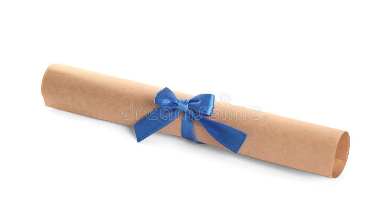 Rolled Diploma Blue Ribbon