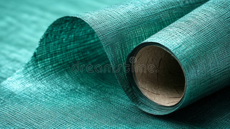 Rolled Teal Fabric Texture Close-Up Stock Illustration - Illustration ...