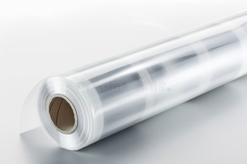Rolled Transparent Plastic Film on White Background. Generative Ai ...