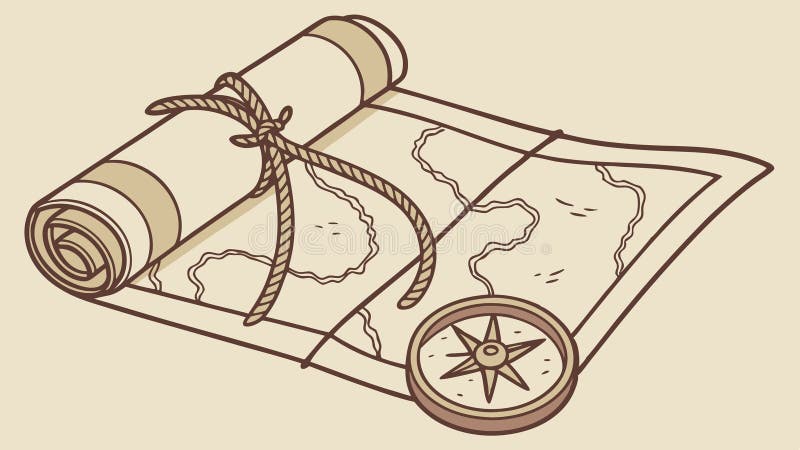 Rolled Treasure Map Stock Illustrations – 828 Rolled Treasure Map Stock ...