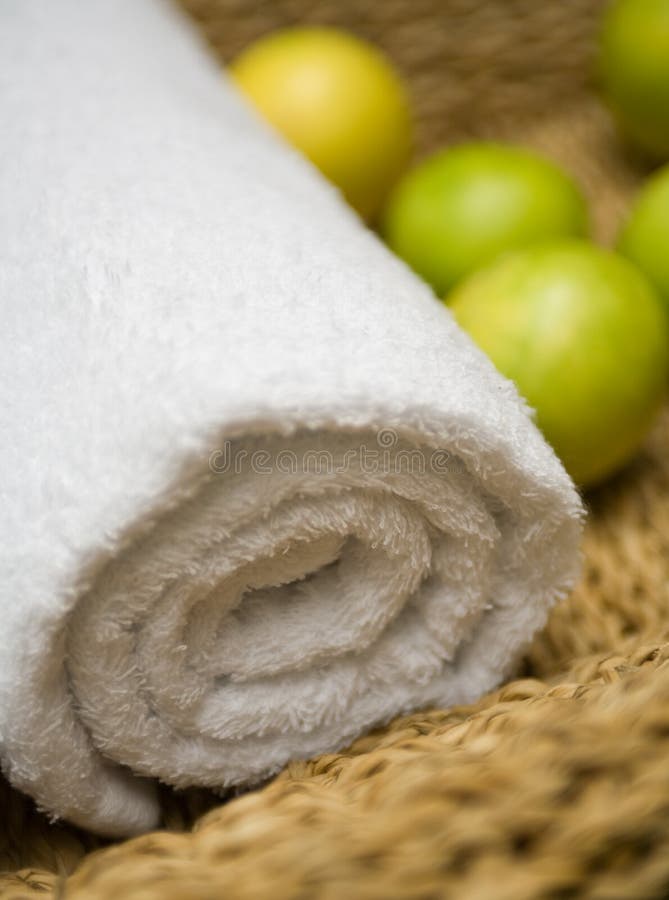 Rolled up bath towel stock image. Image of textile, rolled - 13384847