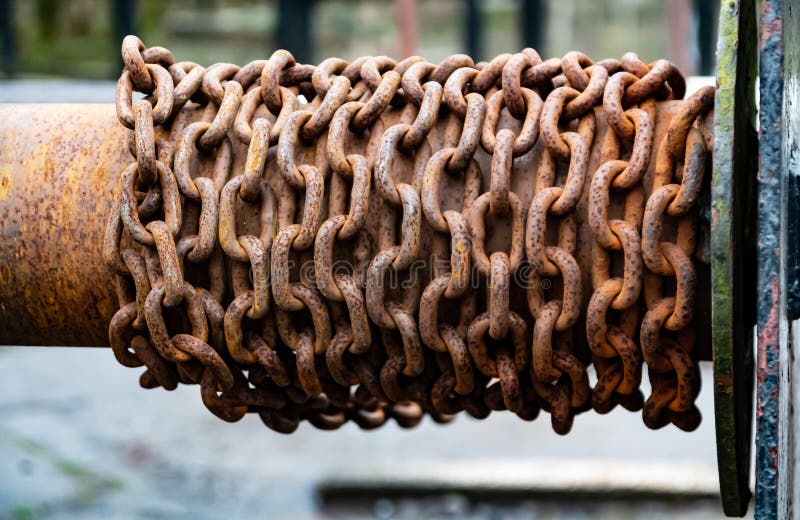 Rolled Up Chain stock photo. Image of protect, architecture - 137610918