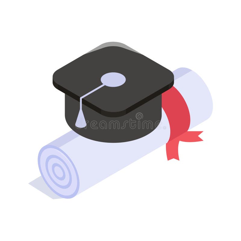 A Rolled Up Diploma with a Graduation Cap, Completion of Studies Stock ...
