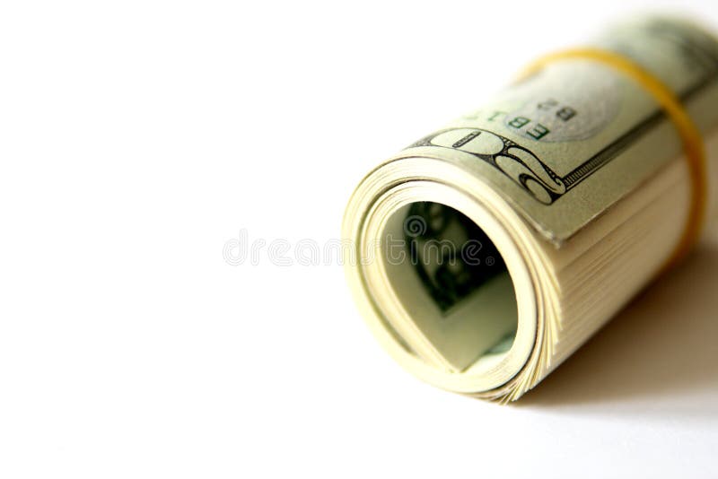 Rolled up dollar bills stock photo. Image of retail, wealthy - 57149562