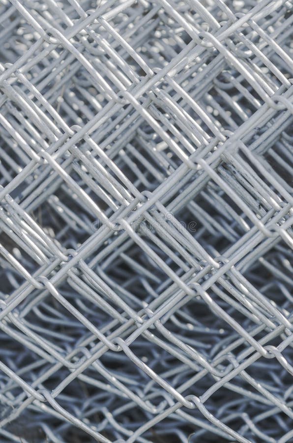 Rolled Up Metal Chain Link Fence Pattern Stock Photo - Image of close ...