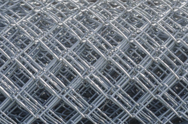 Rolled Up Metal Chain Link Fence Pattern Stock Image - Image of fence ...