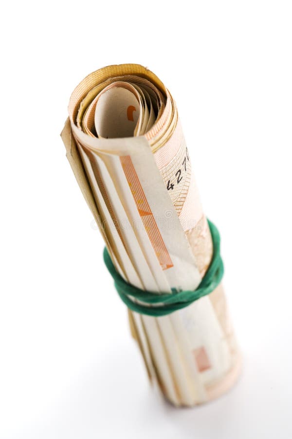 Rolled up money stock image. Image of rubber, finance - 10174933