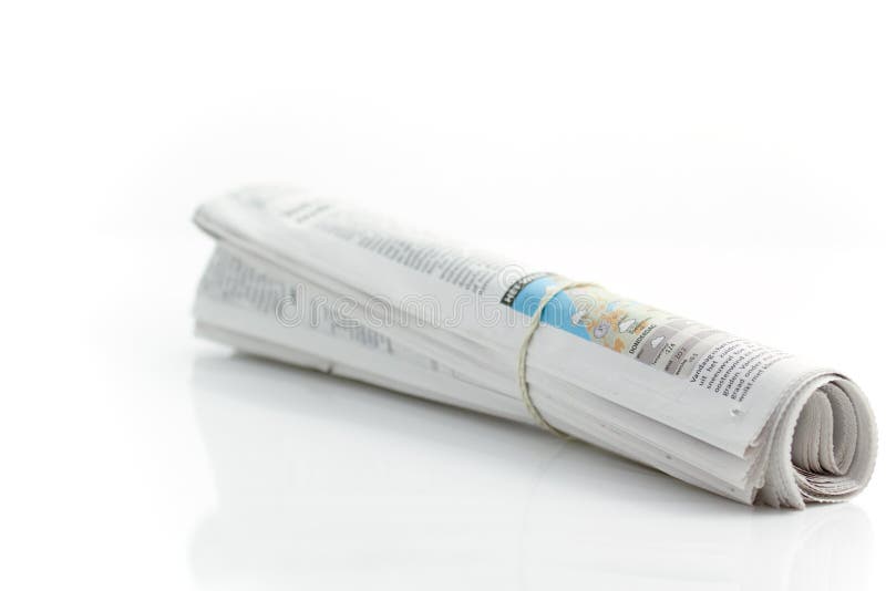 Rolled up newspaper stock image. Image of press, topicality - 12538469