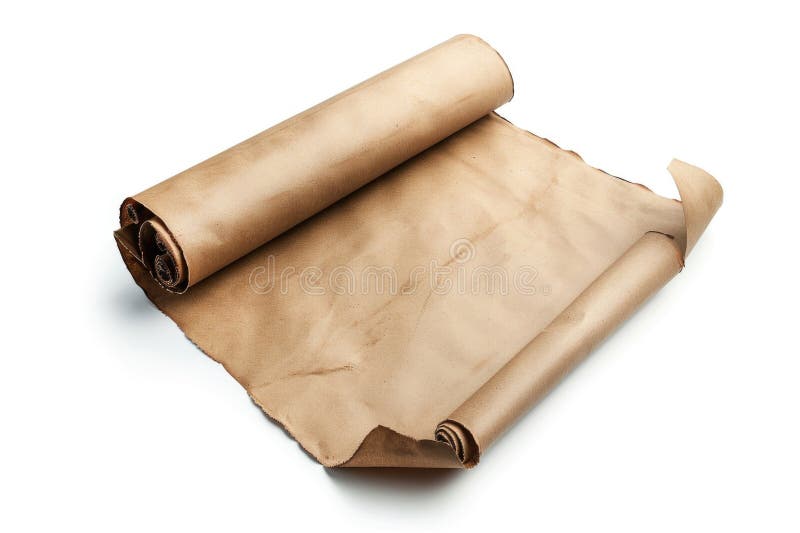 A Rolled Up Piece of Brown Paper Lying on a Clean White Surface ...