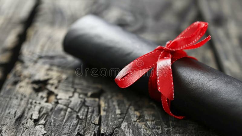 A Rolled Up Piece of Paper with a Red Ribbon Tied To it, AI Stock Image ... A Rolled Up Piece of Paper with a Red Ribbon Tied To it, AI Stock Image ...