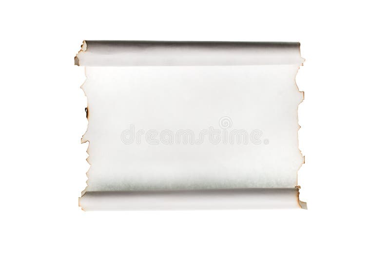 Rolled-up Piece of Paper with the Scorched Edges. Isolated Stock Image ... Rolled-up Piece of Paper with the Scorched Edges. Isolated Stock Image ...