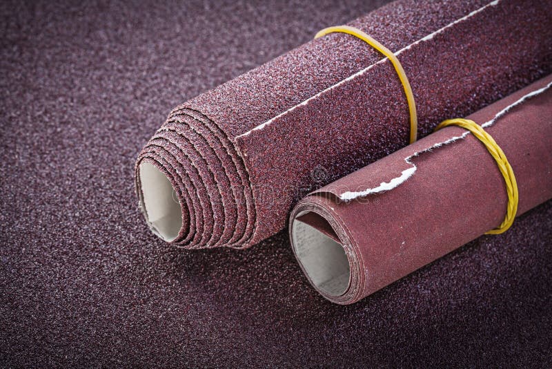 Rolled Up Sand Paper Top View Abrasive Tools Stock Image - Image of ...