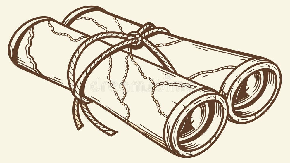 Rolled Up Scroll Old Paper Document Illustration, Vector Design ...