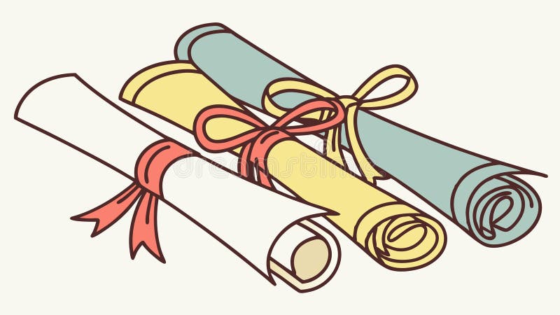 Rolled Up Scrolls, Ancient Knowledge and Wisdom, Vector Design ...