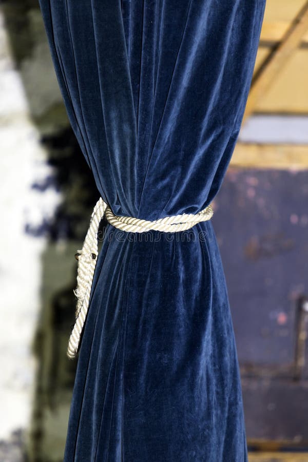 Rolled-up Theater Twine Curtain Stock Photo - Image of event, curtain ...