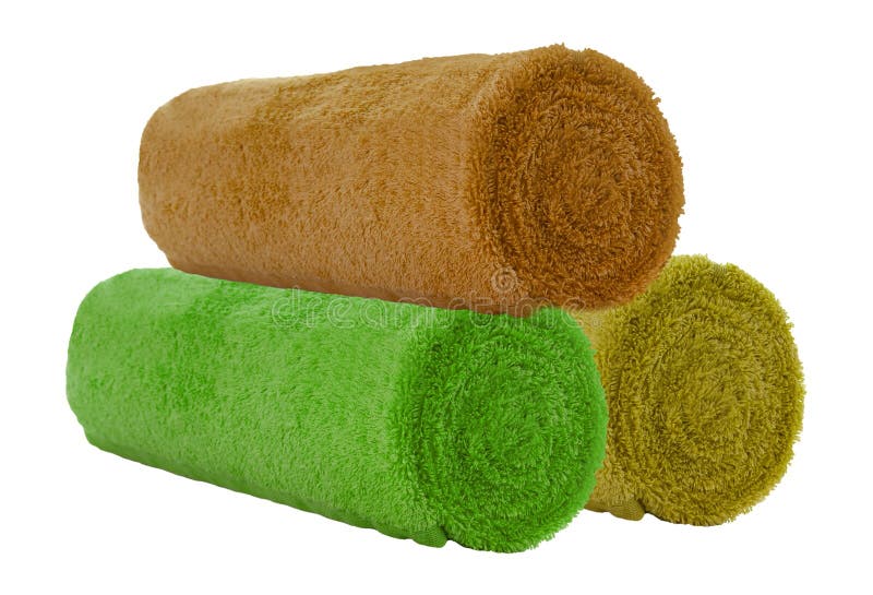 Rolled Up White Beach Towel on White Stock Image - Image of houseware ...