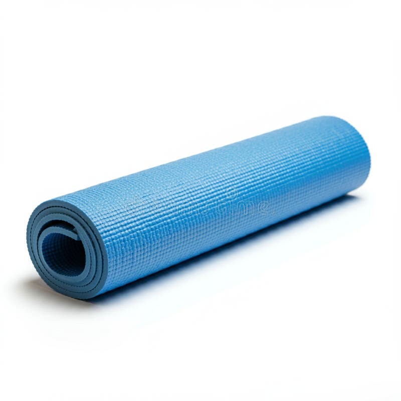 A Rolled-up Yoga Mat with a Textured, Rubbery Surface in Light Blue. it ...