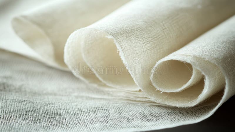 Rolled White Fabric Showing Texture and Weave Stock Illustration ...