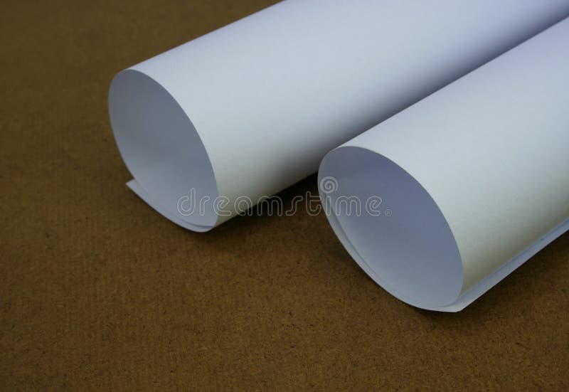 Rolled White Paper Sheet stock photo. Image of light - 44436830