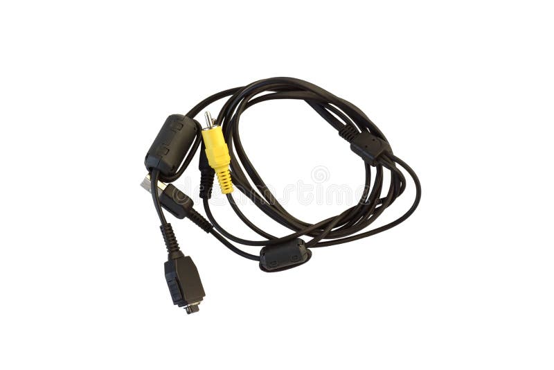 Rolled Wire with Plugs and Usb Stock Photo - Image of device ...