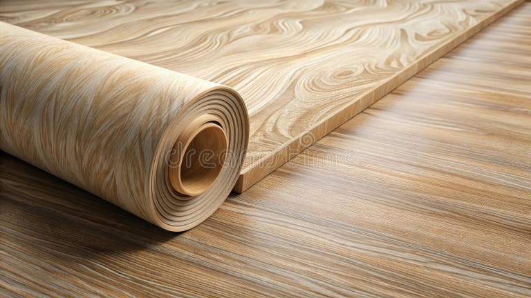 Rolled Wood Veneer Sheet Displaying Natural Grain and Texture for ...