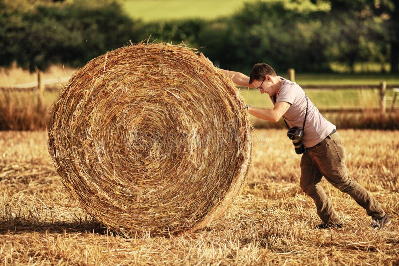 Rolling Haystack Farmer Field Stock Photos - Free & Royalty-Free Stock ...