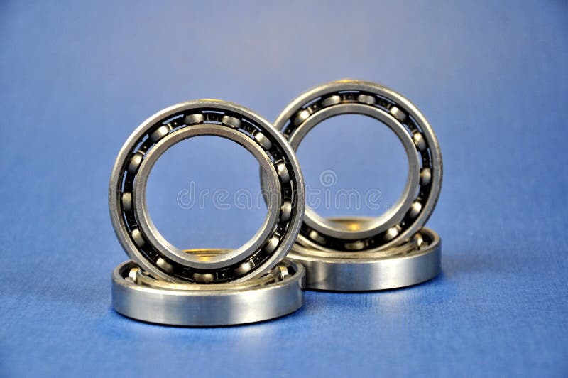 Roller Bearings on a Blue Background. Stock Image - Image of vehicle ...