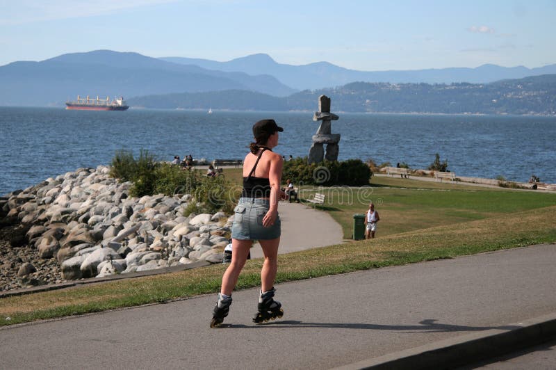 Roller blading stock image. Image of summer, tanning, exercise - 715863