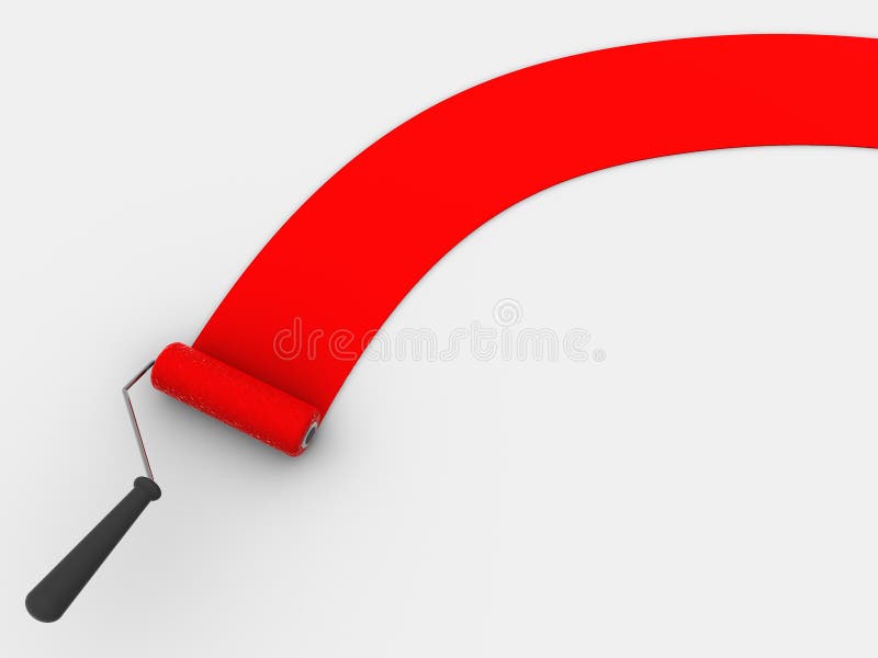 Roller Brush and Color Guide Palette in Rainbow Colors. Stock ...