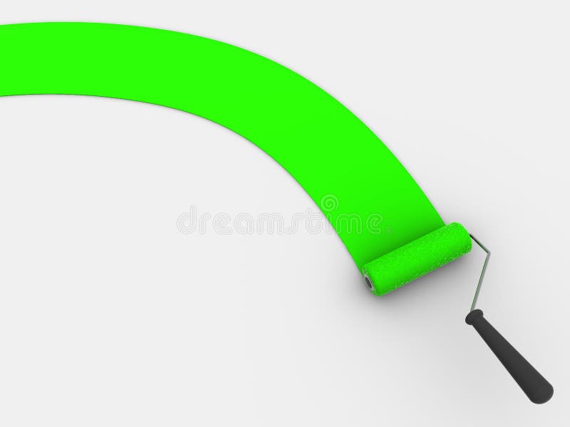 Roller Brush and Color Guide Palette in Rainbow Colors. Stock ...