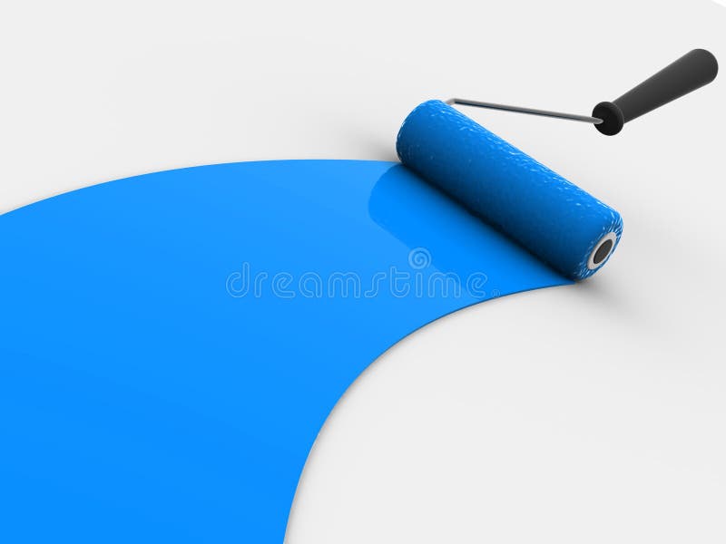 Roller Brush and Color Guide Palette in Rainbow Colors. Stock ...