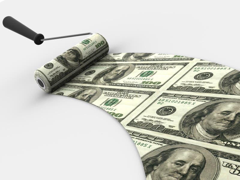 Roller Brush and Color Guide Palette in Rainbow Colors. Stock ...