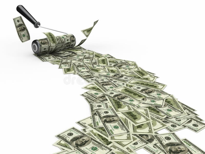 Roller Brush and Color Guide Palette in Rainbow Colors. Stock ...