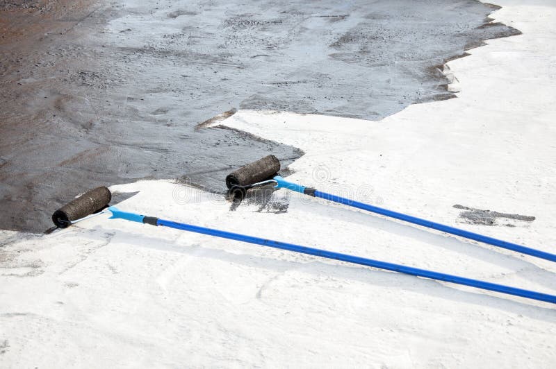 Roller Brush, Tool for Waterproofing Stock Image - Image of resin ...