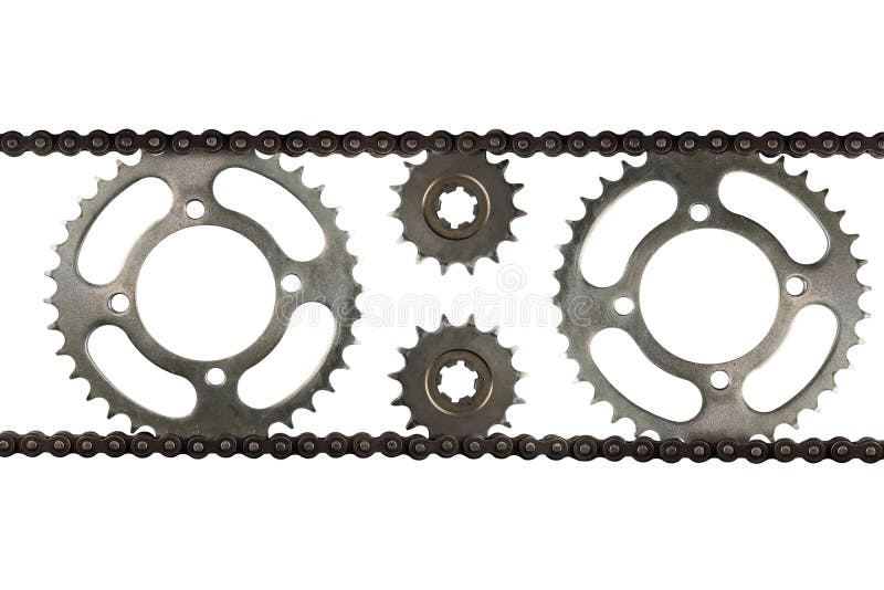 Roller Chains with Sprockets for Motorcycles Stock Image - Image of ...