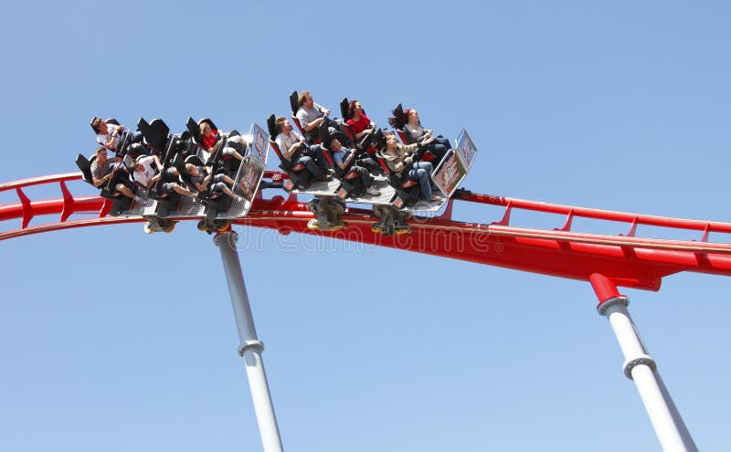 Red roller coaster editorial photo. Image of roller, funfair - 20147456