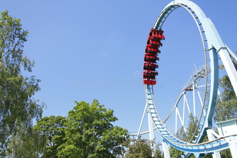 Roller coaster loop stock image. Image of ride, rails - 19770713