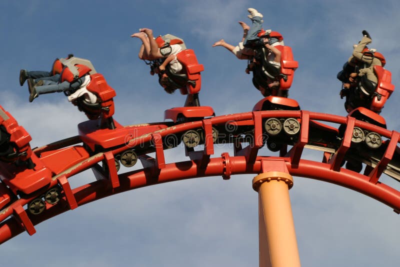 People Riding Roller Coaster Editorial Photography - Image of park ...