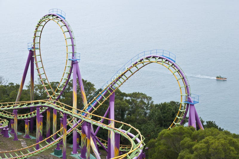 Roller coaster stock photo. Image of ocean, park, enjoy - 28656540
