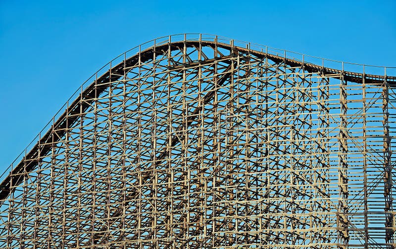 Test Maintenance Run of Old Roller Coaster Cars Stock Photo - Image of ...