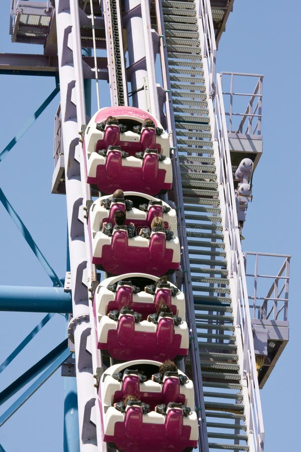 Roller Coaster Going Up a Hill Stock Image - Image of people, ohio ...