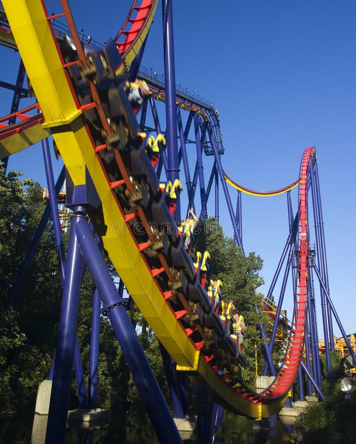 Roller Coaster Going Up a Hill Stock Image - Image of people, ohio ...