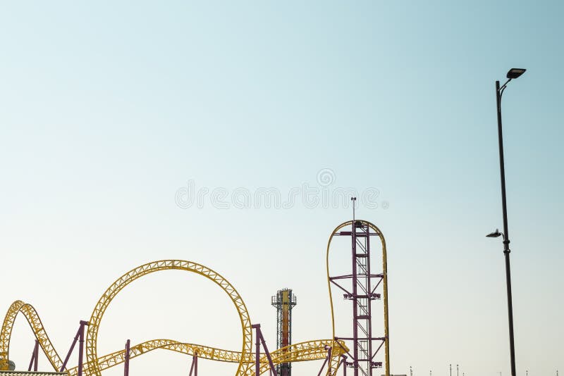 Roller Coaster Yellow Construction Stock Photo - Image of minimalistic ...