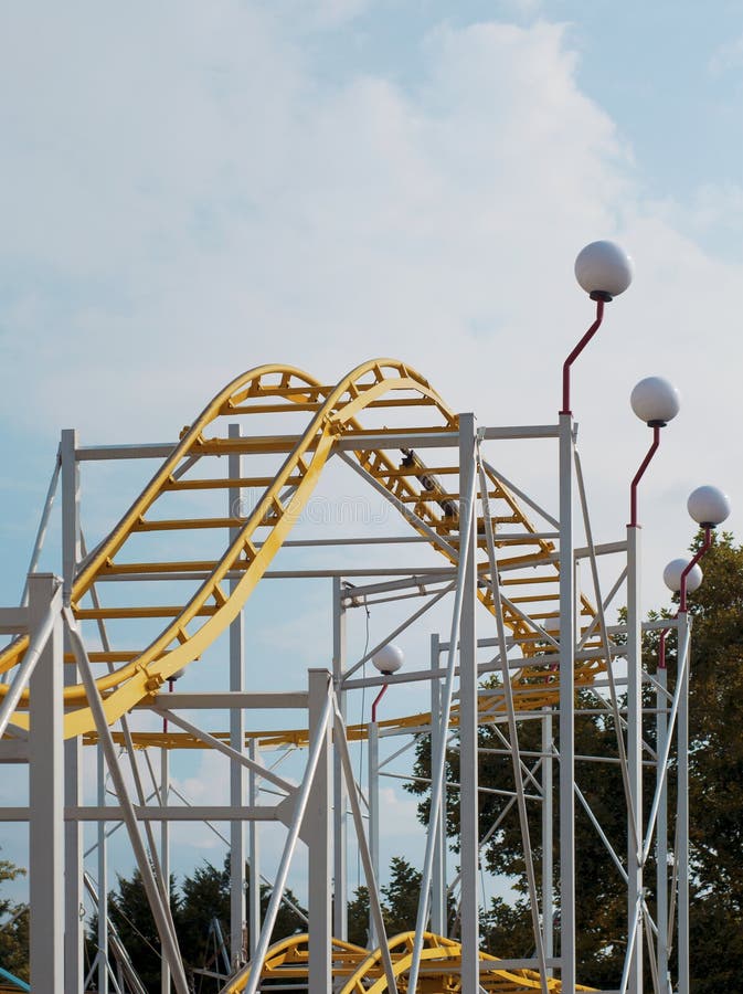 Roller Coaster in an Amusement Park Stock Image - Image of high ...